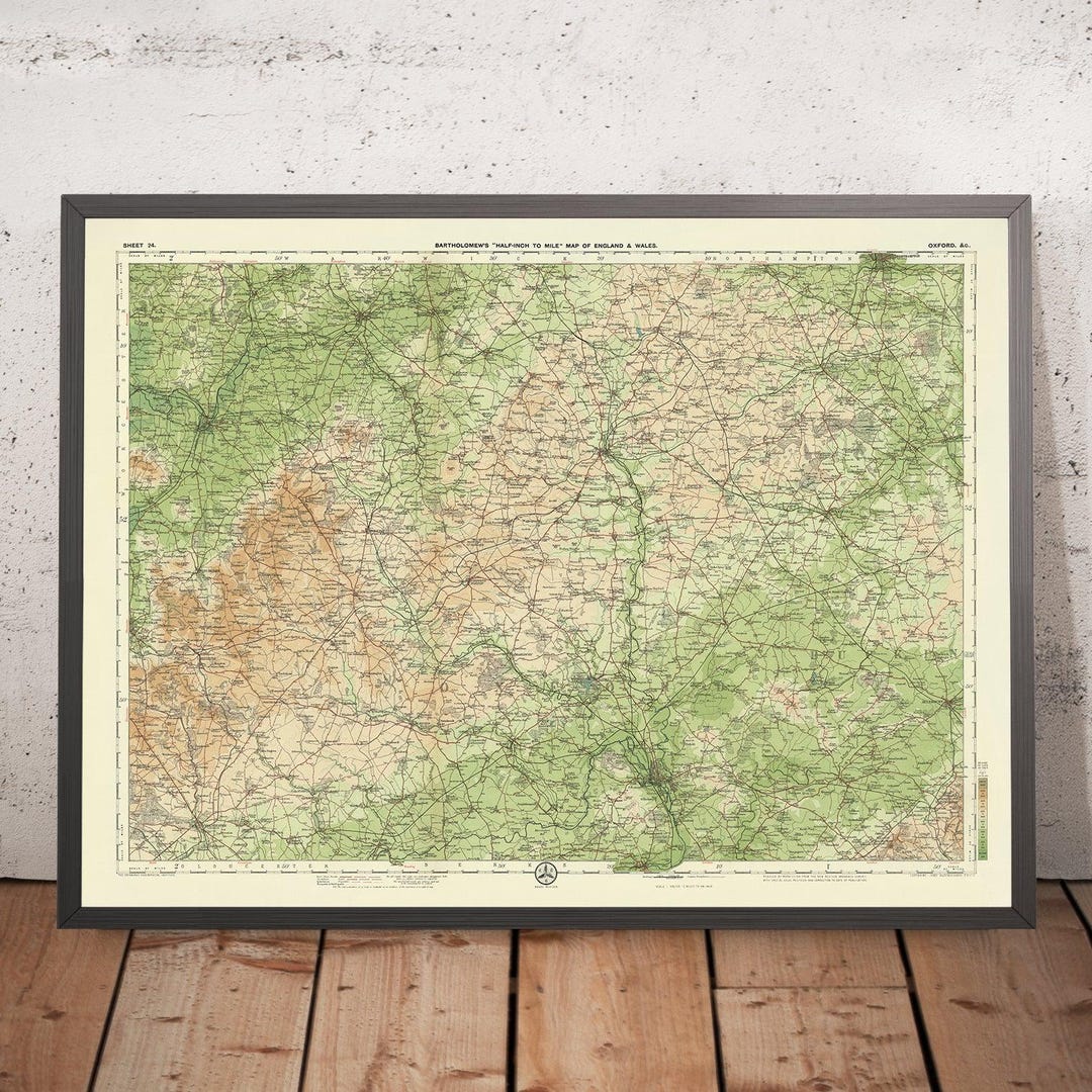 Old OS Map of Oxford by Bartholomew, 1901: Oxfordshire, Thames ...