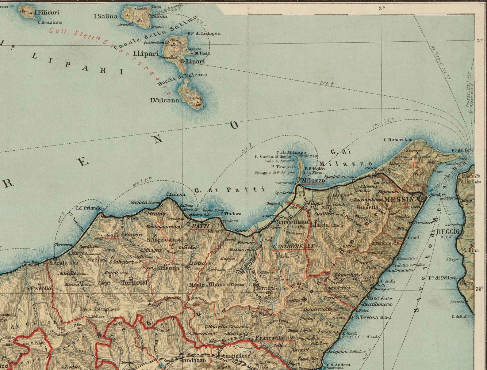 Old Map of Sicily in 1891 by Wilhelm Fritzsche - Palermo, Catania ...