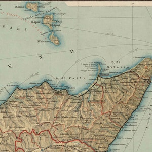 Old Map of Sicily in 1891 by Wilhelm Fritzsche - Palermo, Catania ...