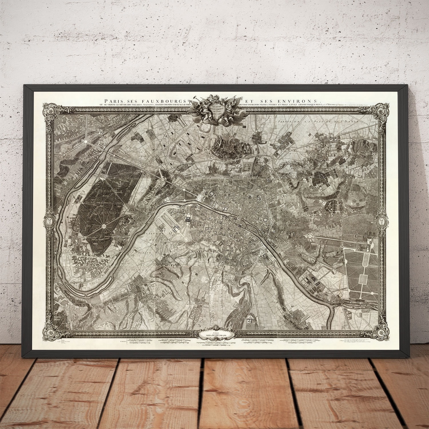 Rare Old Map of Paris, 1795 by Roussel - Louvre, Invalides, Champs ...