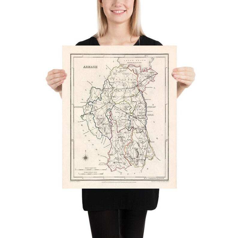 Old Map of County Armagh by Samuel Lewis, 1844: Lurgan, Portadown ...
