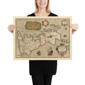 Old Map of British Isles by Ortelius, 1595 - England, Ireland, Wales ...