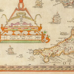 Old Map of England & Wales, 1579 by Saxton - First Printed Map of ...