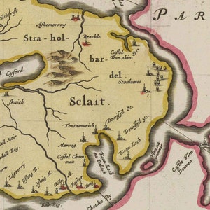 Old Map of the Isle of Skye in 1665 by Joan Blaeu - Portree, Raasay ...