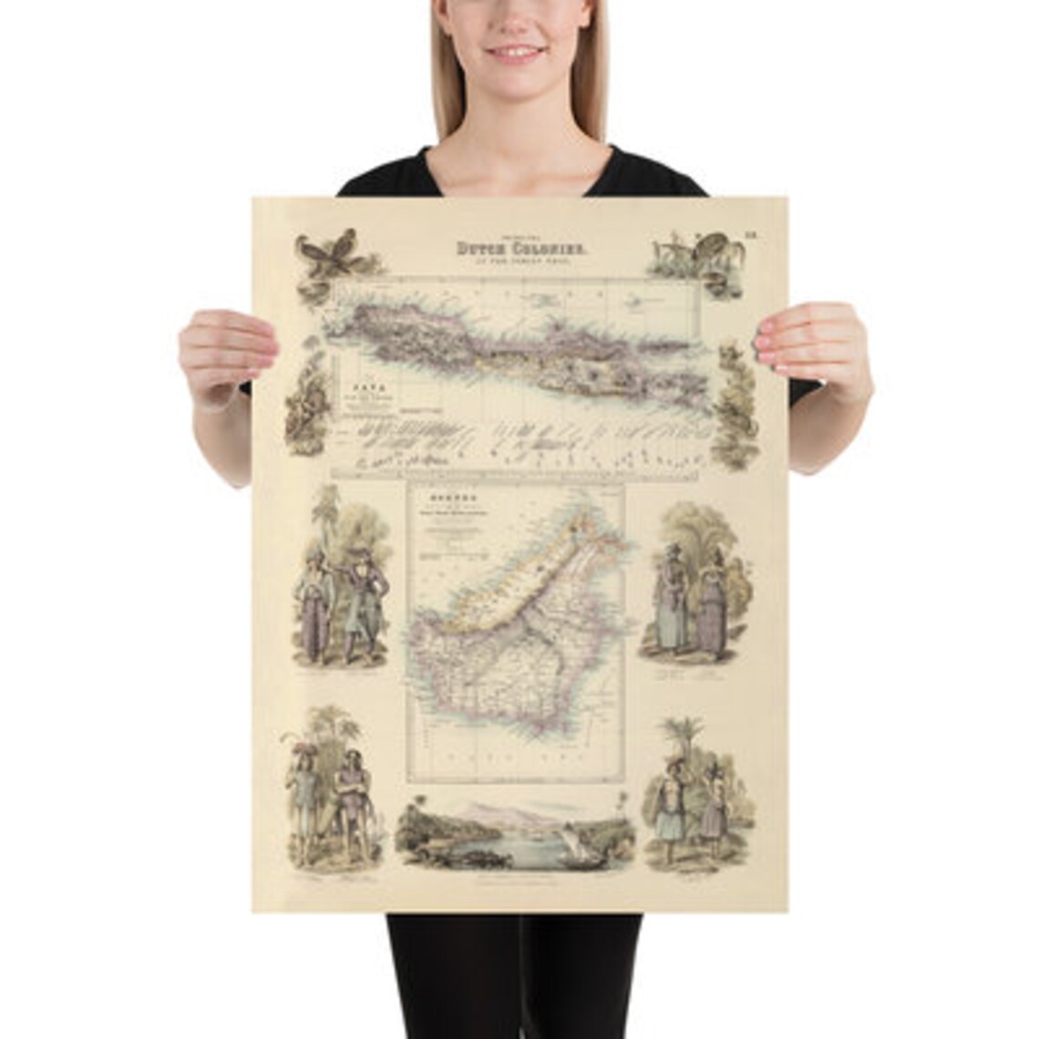 Old Map of the Dutch East Indies in 1872 by Fullarton - Borneo, Java ...