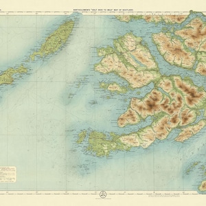 Old OS Map of Mull, Argyll by Bartholomew, 1901: Tobermory, Ben More ...