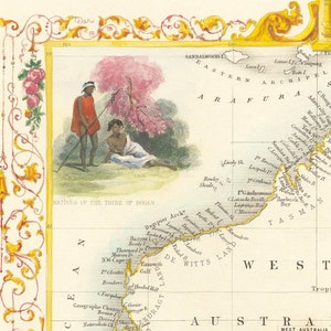 Old Map of Australia and Tasmania, 1851, by Tallis & Rapkin - Sydney ...