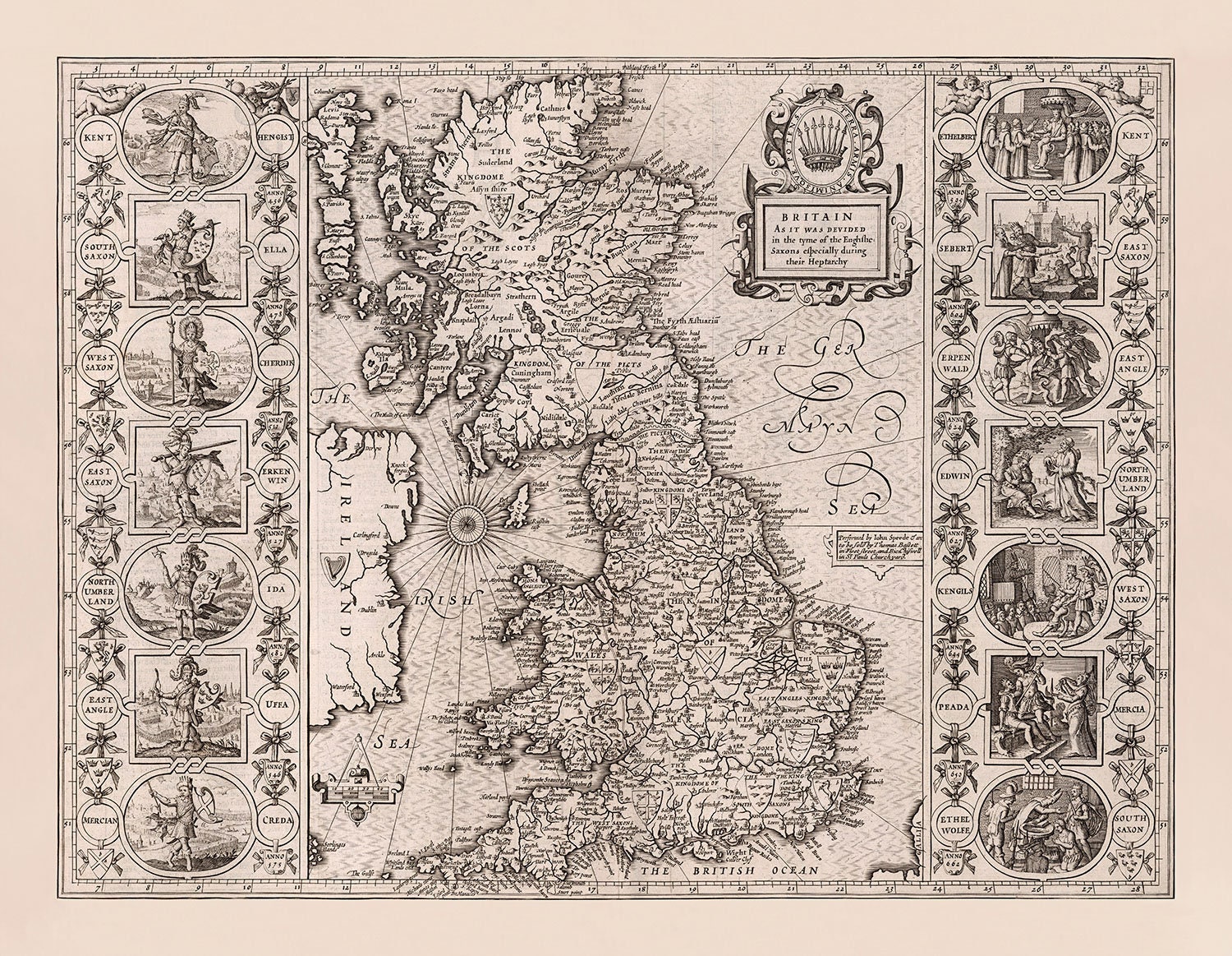 Old Viking Map of England Wales & Scotland in 1611 - Etsy UK