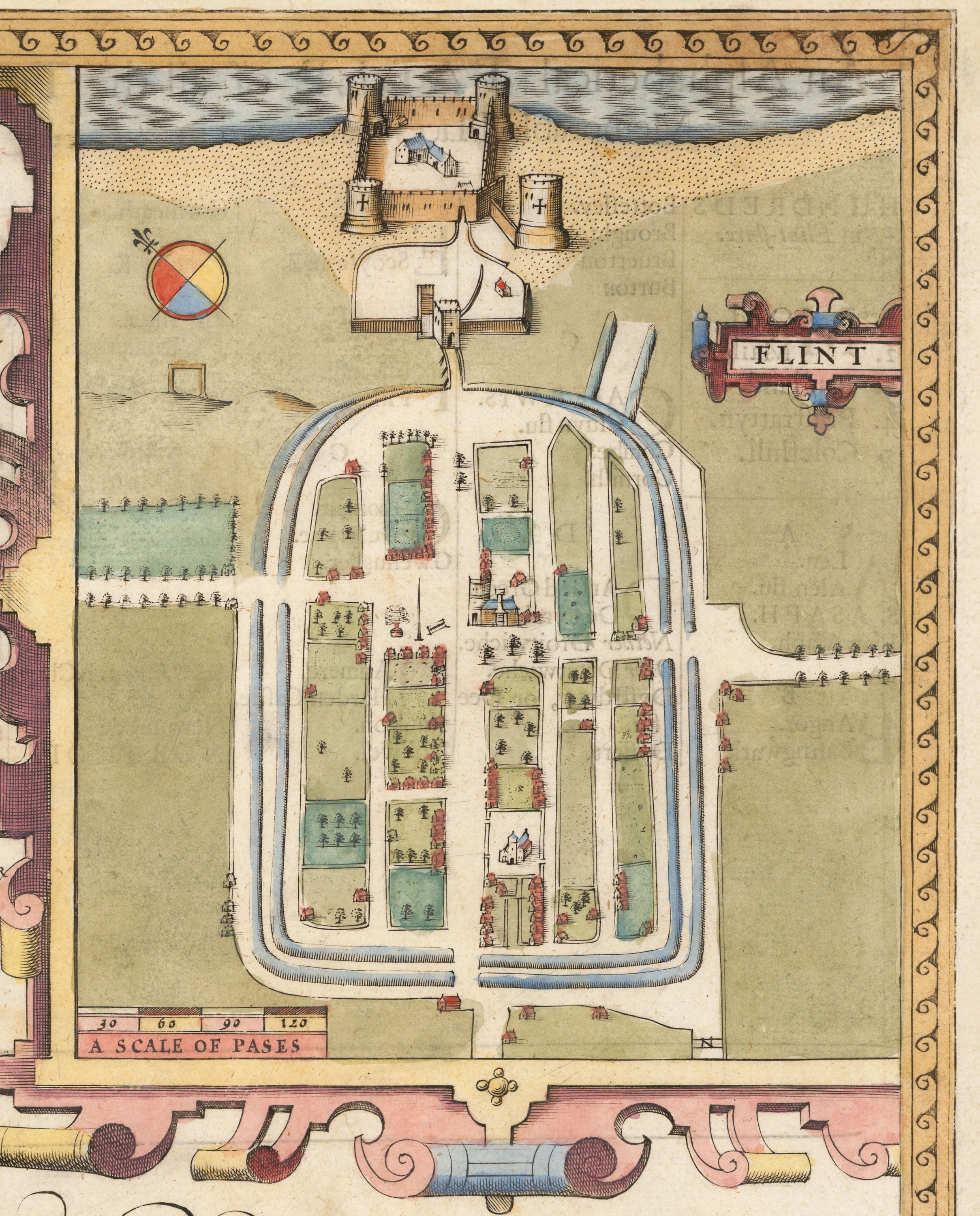 Old Map of Flintshire Wales, 1611 by John Speed - Flint, Mold, Chester ...