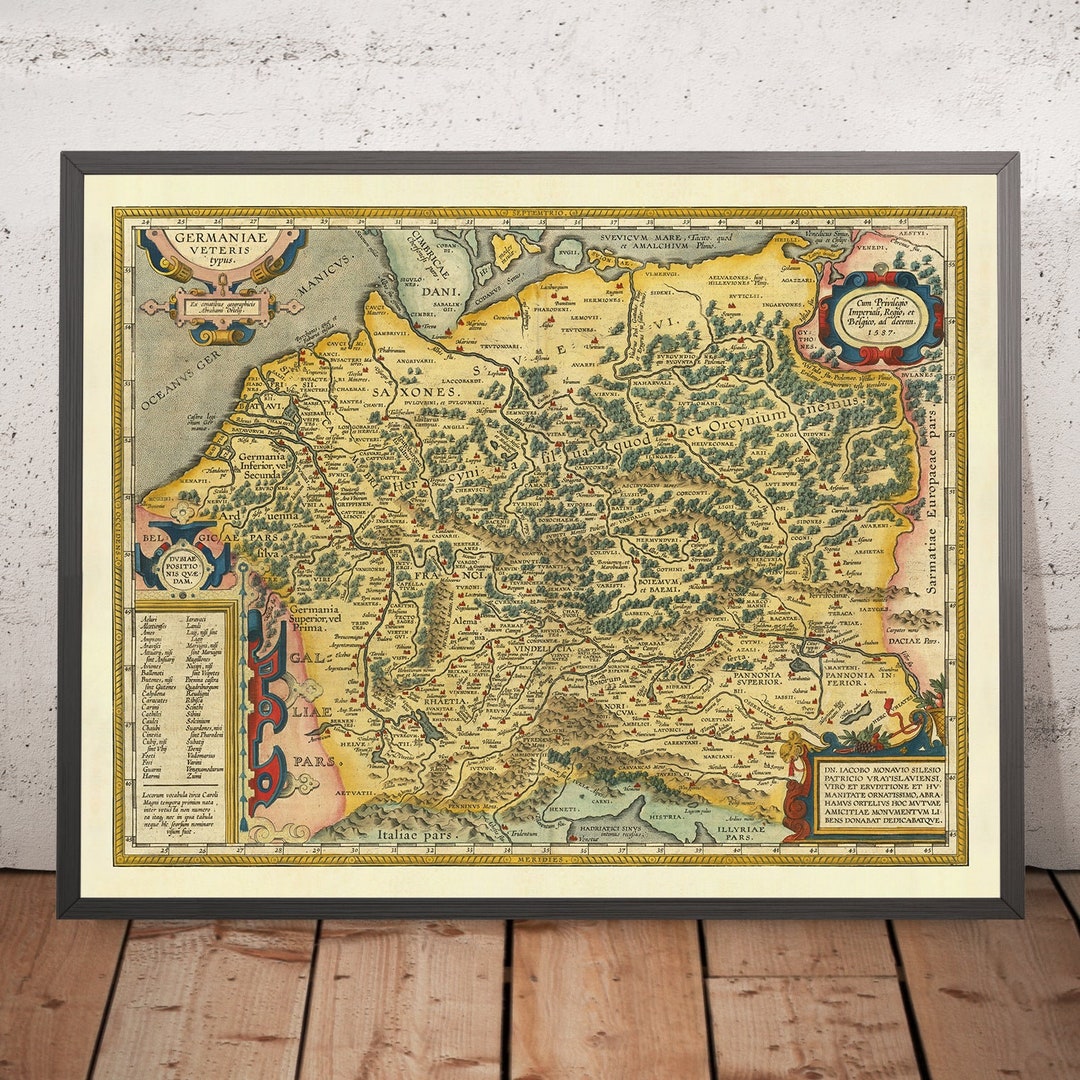 Old Map of Ancient Germany and North Europe by Abraham Ortelius, 1624 ...