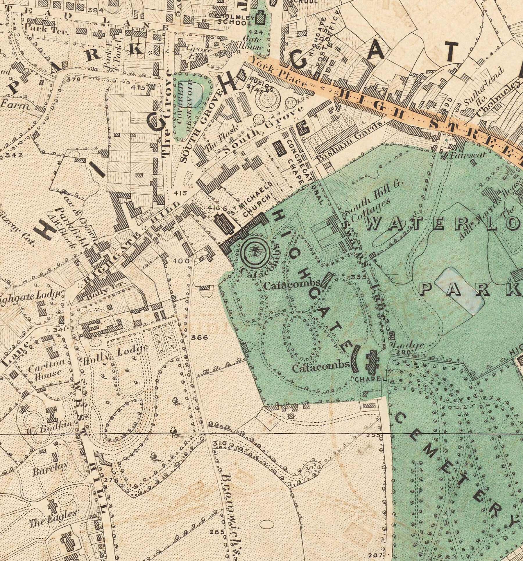 Old Map of North London in 1891 Highgate Hampstead Heath | Etsy