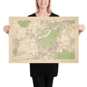 Old Map of West London, 1900: Brentford, Richmond, Kew Gardens ...