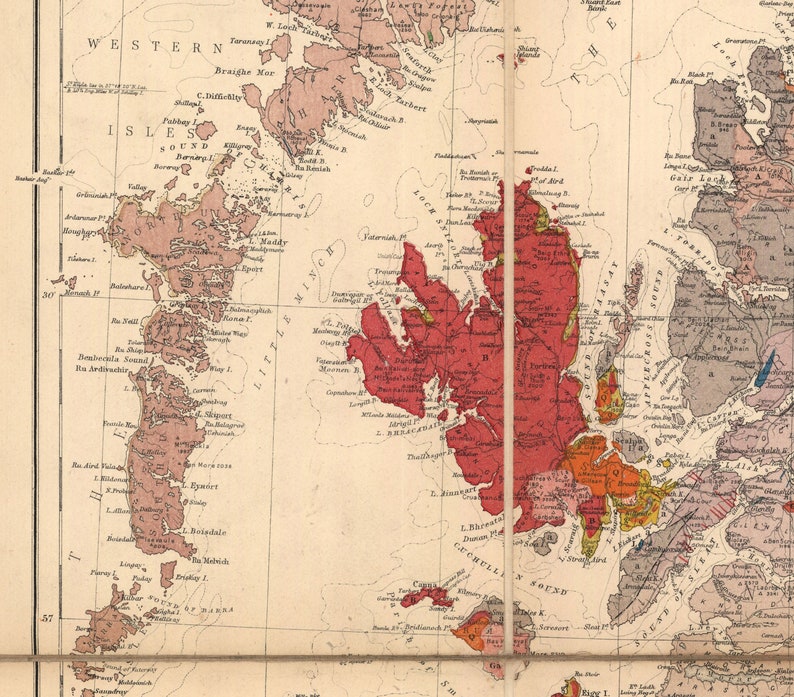 Old Map of Scotland by A. Geikie 1876 Scottish Geology Map | Etsy UK