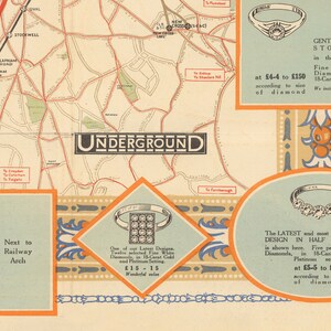 Rare Old London Underground Tube Map 1922 - Framed or Unframed - Large ...
