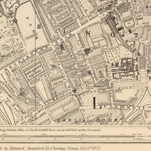 Old Map of West London - Notting Hill, Kensington, Portobello Road ...