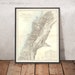Old Map of Lebanon by Depot De La Guerre, 1862: Beirut, Tripoli, Sidon ...