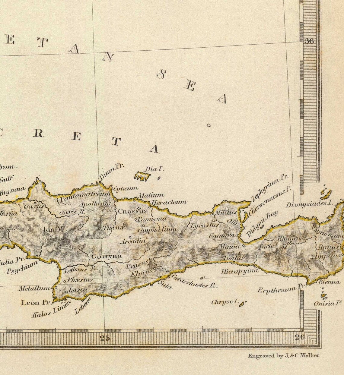 Old Map of Ancient Greece 1829 Chart by SDUK Crete - Etsy UK