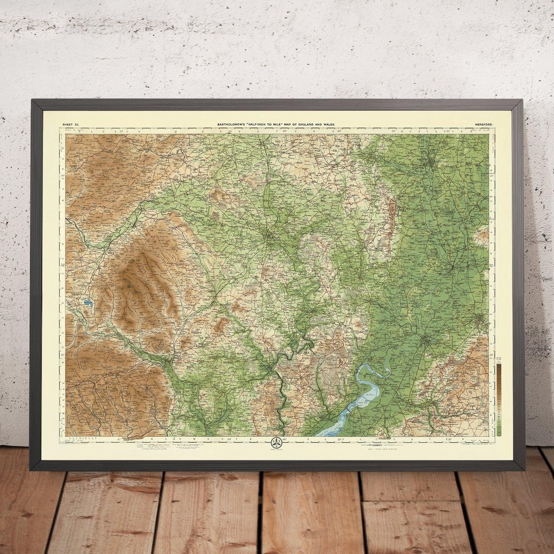 Old OS Map of Herefordshire, 1901: Hereford, Abergavenny, Cheltenham ...