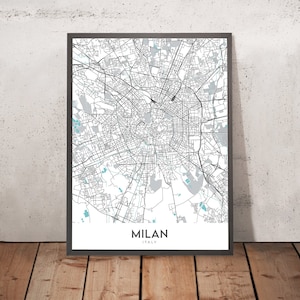 Modern City Map of Milan, Italy: Duomo, Galleria, Castello, Navigli ...