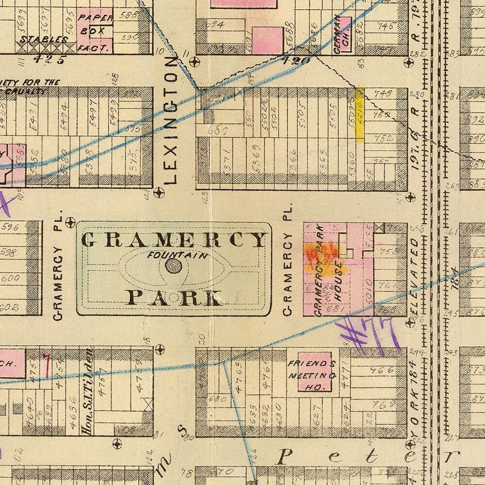 Old Map of New York City's Ward 18 by Bromley, 1879: Madison Square ...