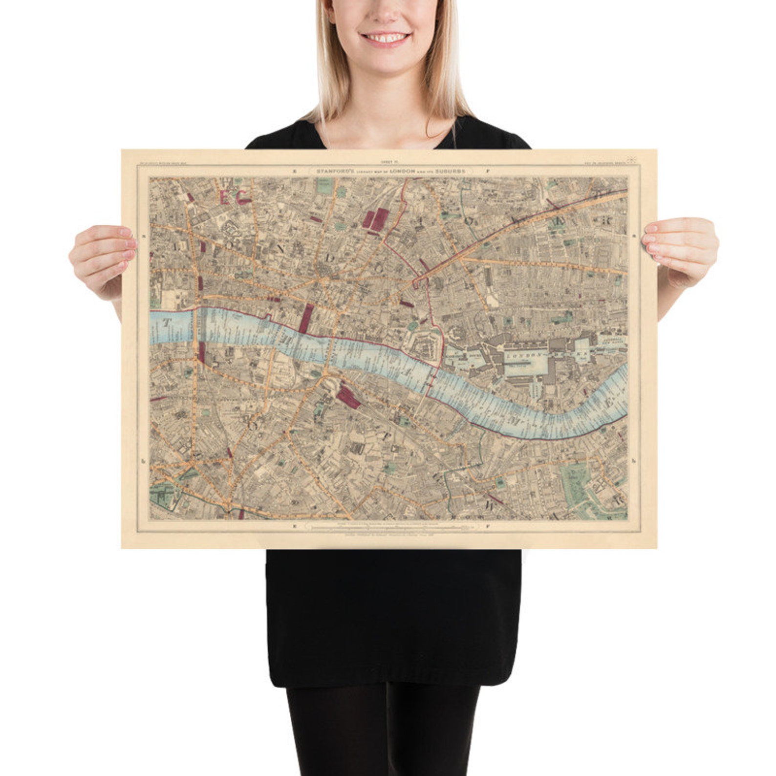 Old Map of City of London, 1891 - London Bridge, St Pauls, Liverpool St ...