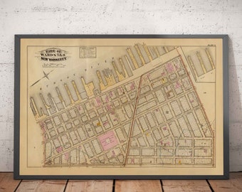 Antique Map of Tribeca - Etsy