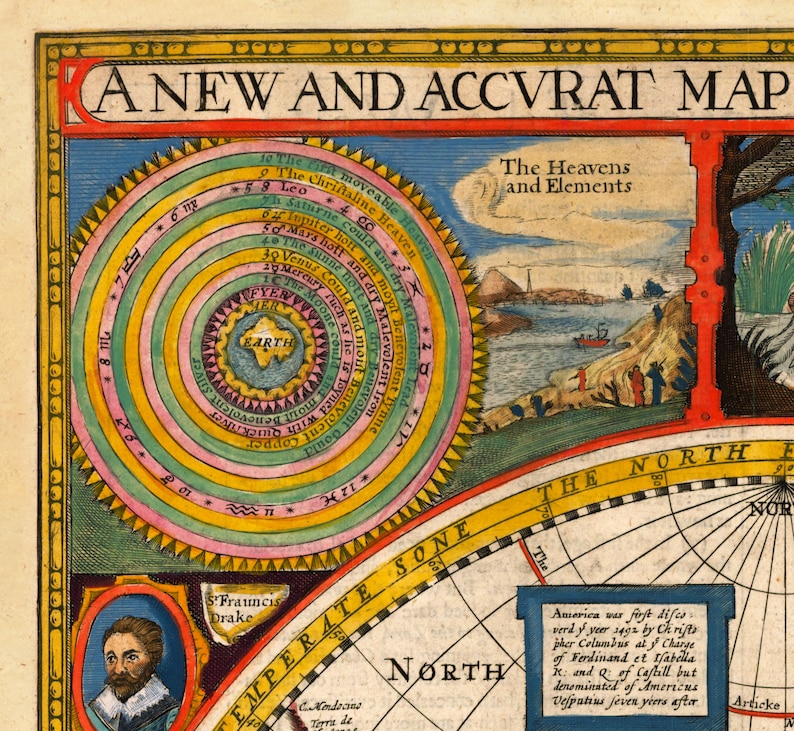 Rare Old World Atlas Map from 1651 by John Speed Colour | Etsy