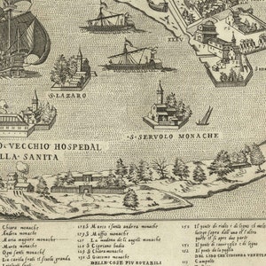 Rare Old Map of Venice, 1570 by Claudio Duchetti - San Giorgio Maggiore ...