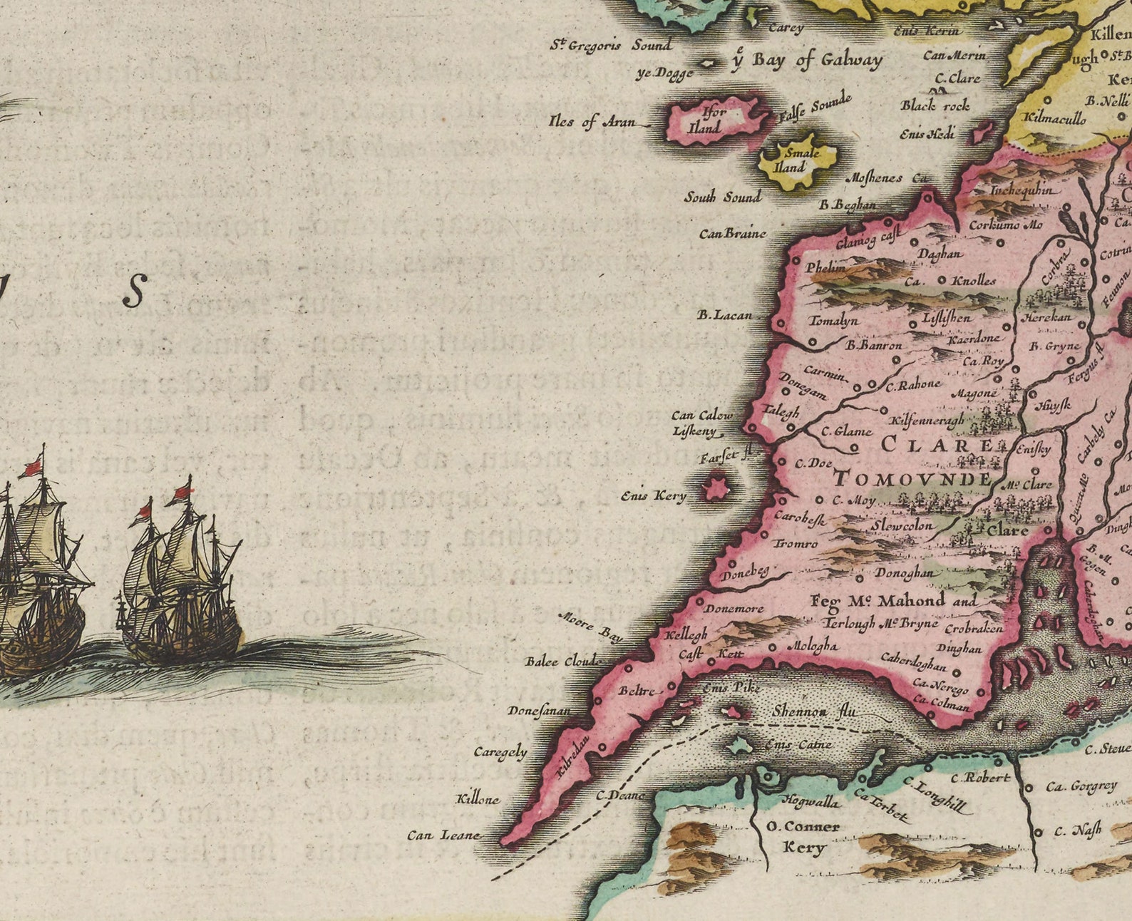 Old Map of Connacht Ireland in 1665 by Joan Blaeu Galway - Etsy