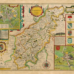 Old Map of Northamptonshire, 1611 by Speed - Northampton, Kettering ...