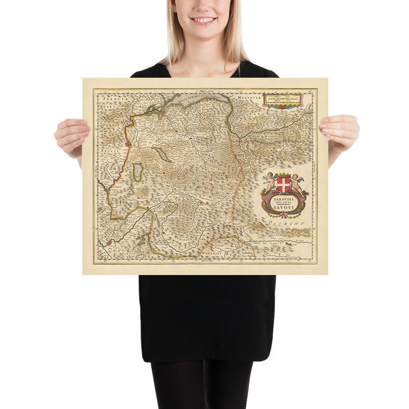 Old Map of Duchy of Savoy, France by Visscher, 1690: Geneva, Grenoble ...