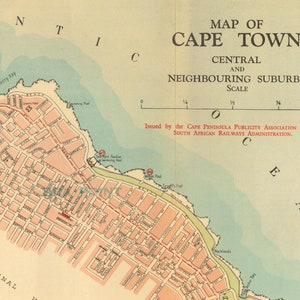 Old Map of Cape Town, 1935 by South African Railways - Mother City ...