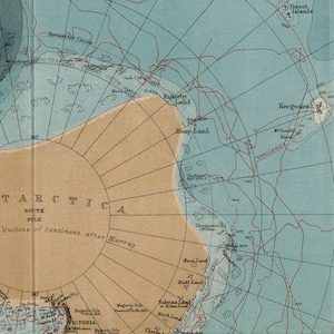 Old Antarctica Research Map, 1894 - Geography Atlas and Explorer Map of ...