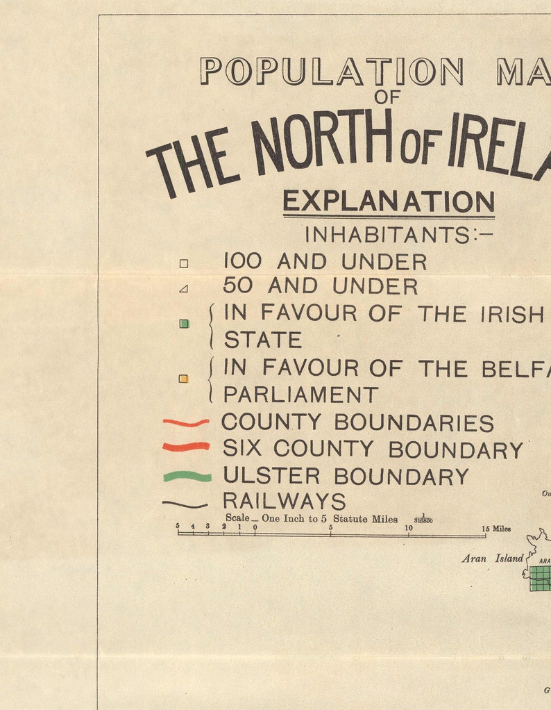Old Map of Northern Ireland, Ulster in 1923 - Irish Free State, Anglo ...