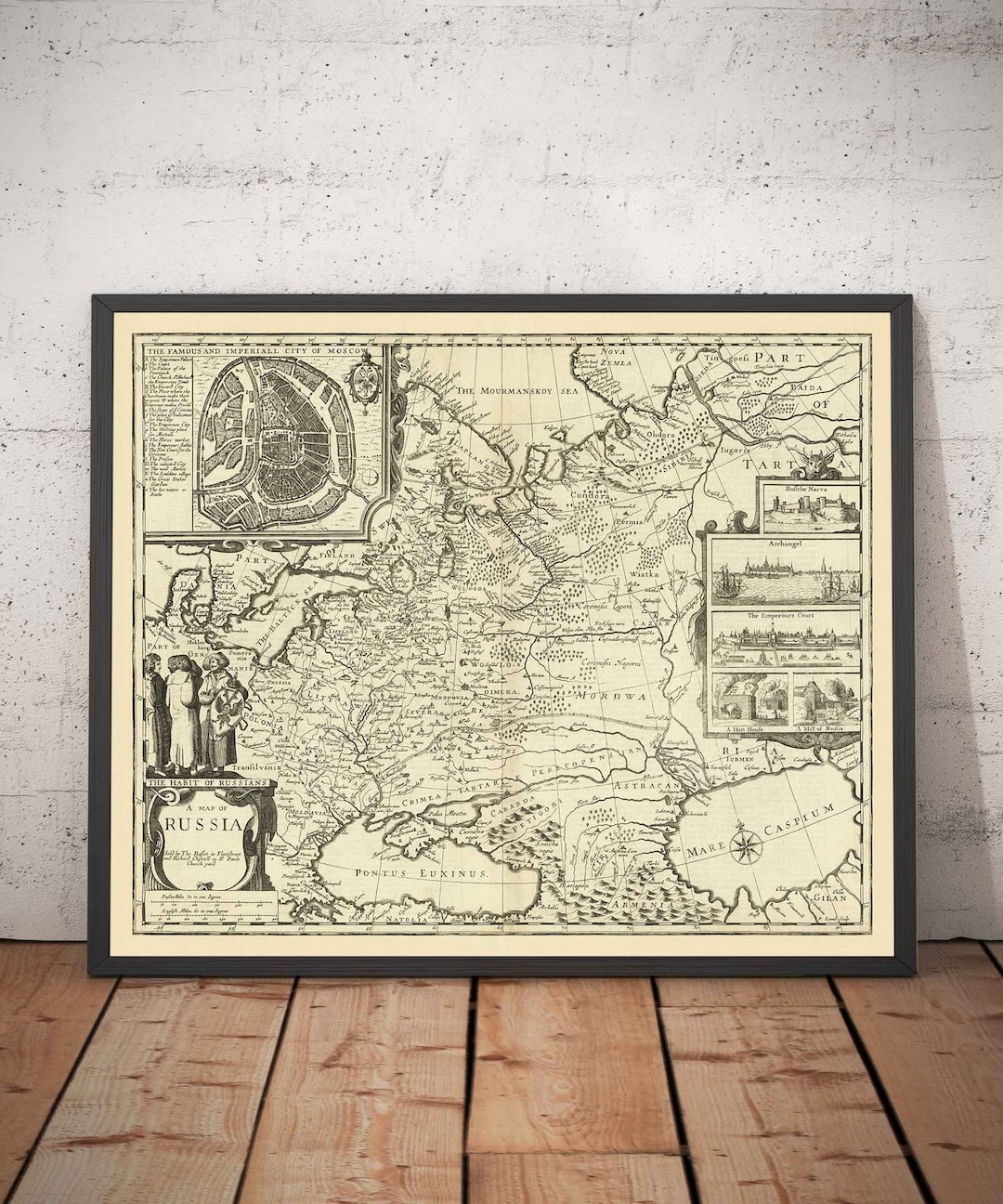 Old Map of Russia, 1676 by John Speed - Peter the Great's Russian ...