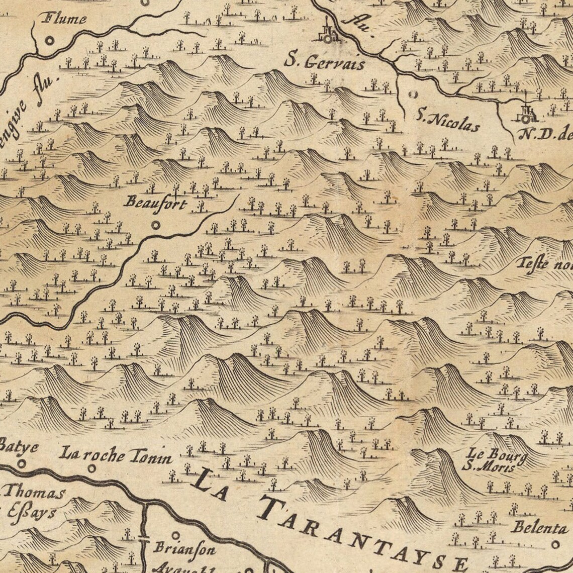 Old Map of Duchy of Savoy, France by Visscher, 1690: Geneva, Grenoble ...