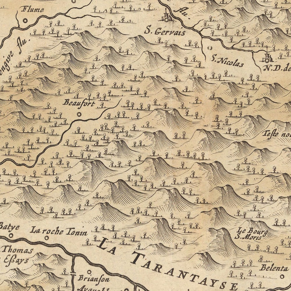 Old Map of Duchy of Savoy, France by Visscher, 1690: Geneva, Grenoble ...