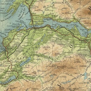 Old OS Map of Oban & Loch Awe, Argyllshire by Bartholomew, 1901: Firth ...