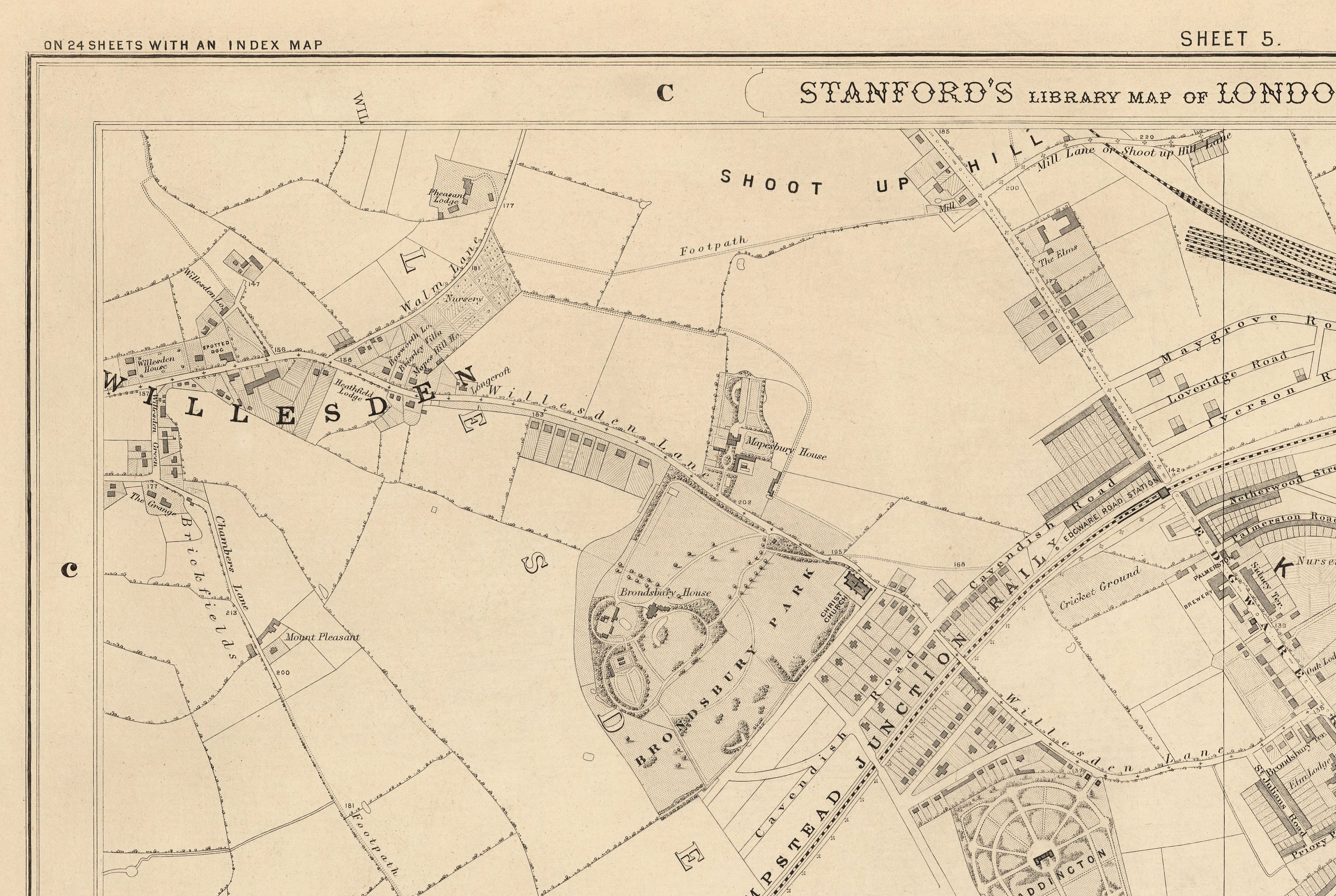 Old Map of West London 1862 St Johns Wood Kilburn Kensal - Etsy España