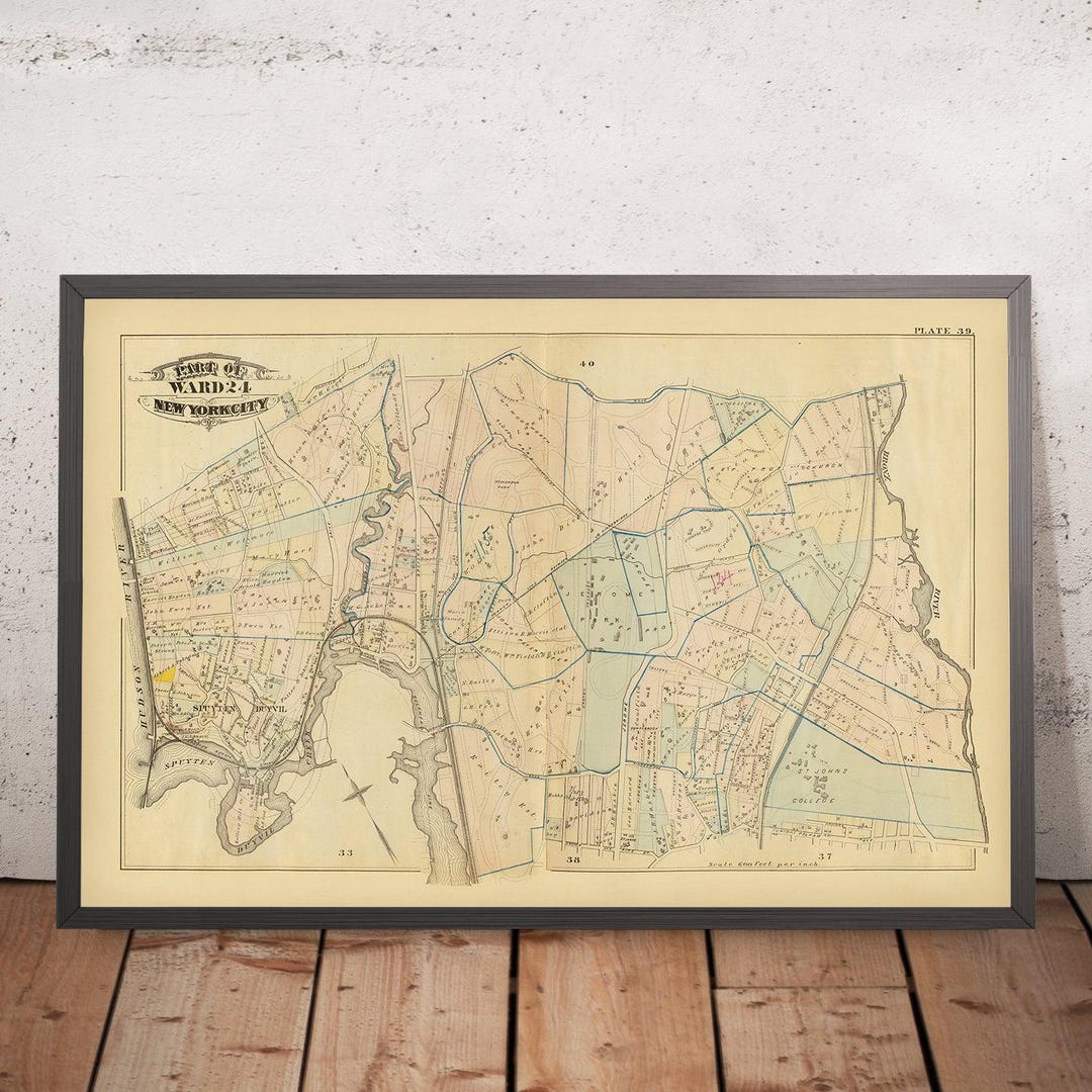 Old Map of the Bronx, NYC by Bromley, 1879: Fordham, Belmont, East ...