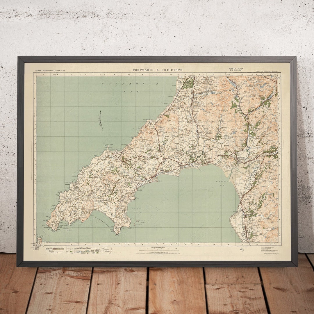 Old Ordnance Survey Map, Sheet 49 - Portmadoc & Criccieth, 1925 ...
