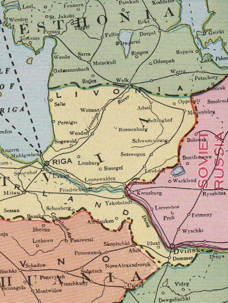 Old Map of Poland 1925 Germany Prussia Ukraine Czechia - Etsy