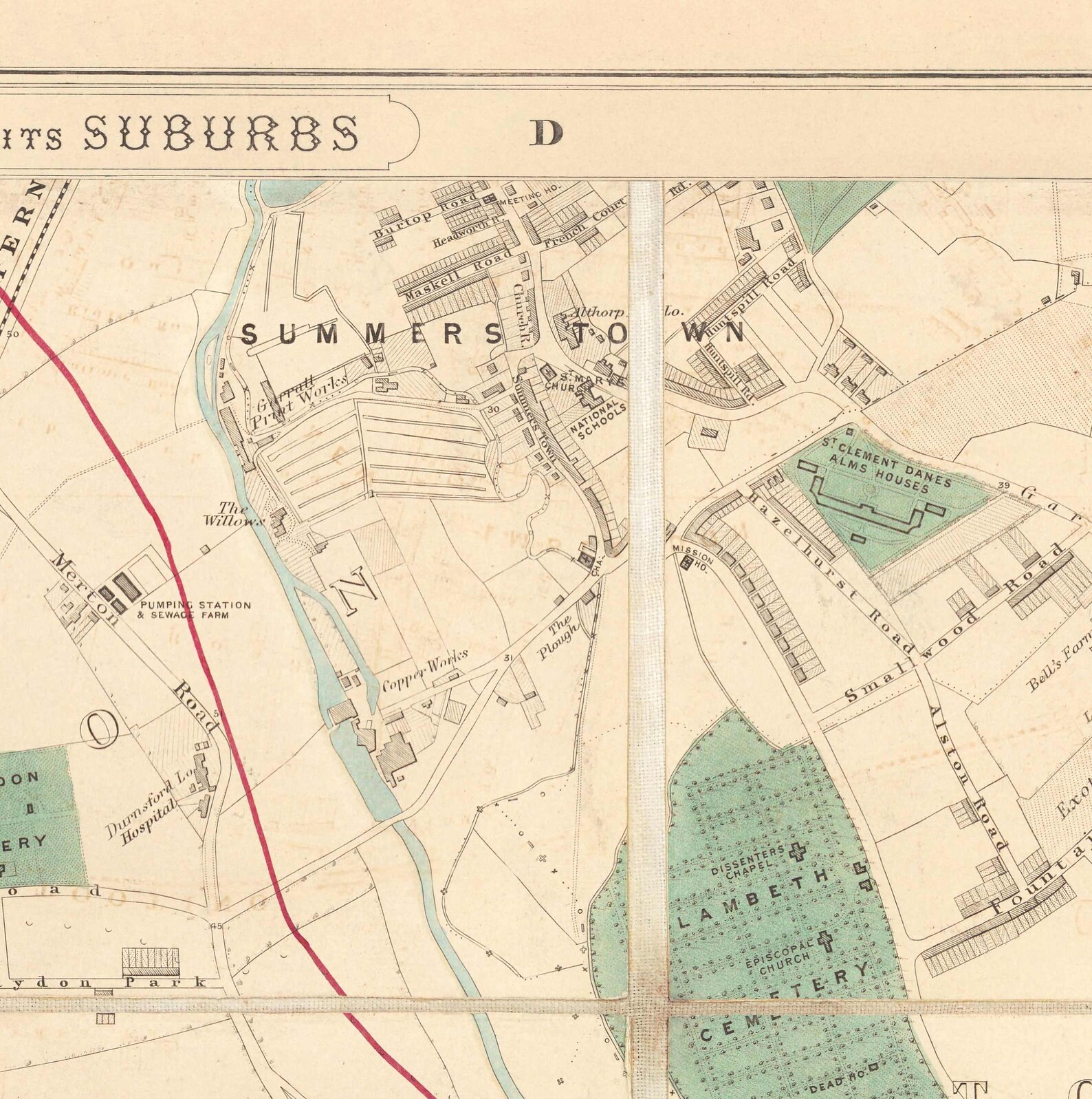 Old Map of South West London 1891 Wimbledon Merton - Etsy UK