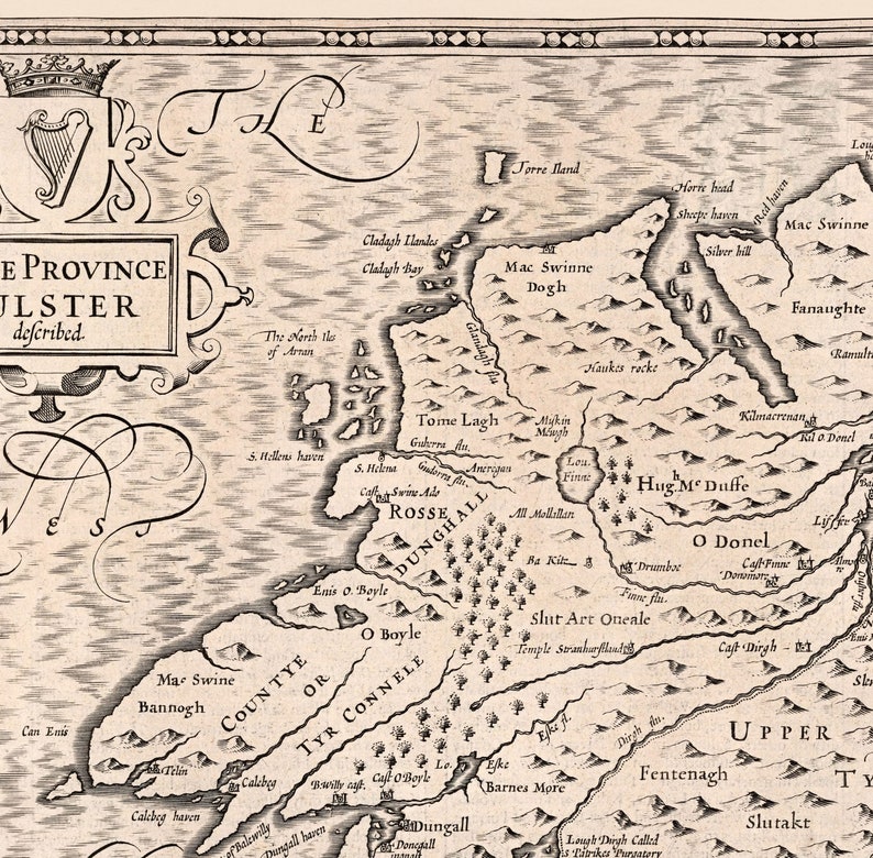 Old Map of Ulster Northern Ireland in 1611 by Speed | Etsy