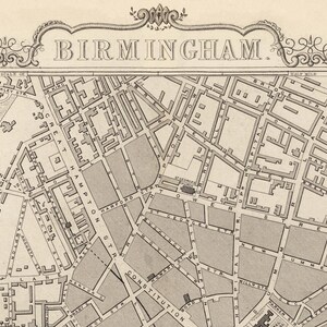 Old Map of Birmingham in 1851 by J. & F. Tallis - Midlands, Brum, City ...