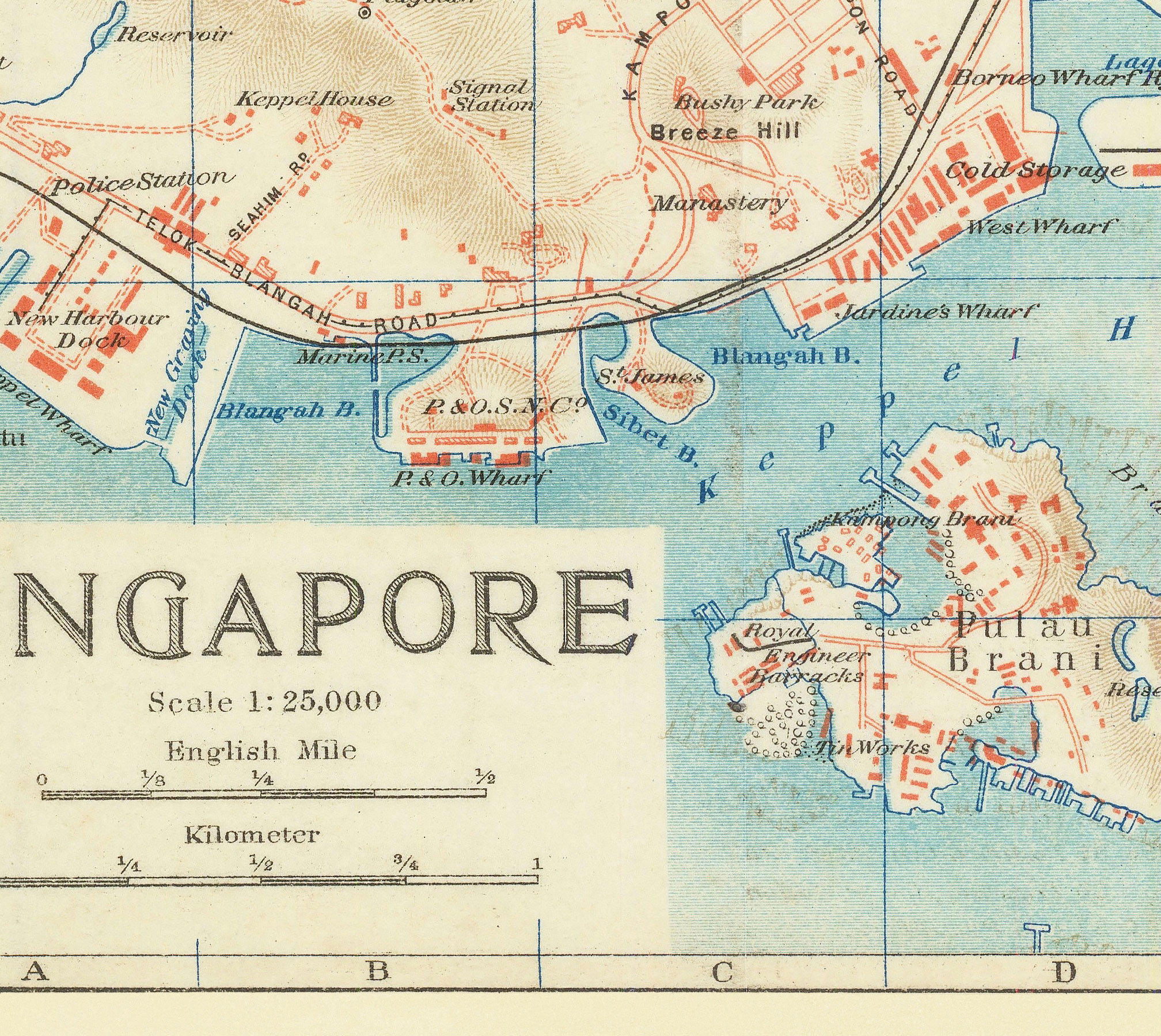 Rare Old Map of Singapore 1917 British Empire Colony Pulau | Etsy