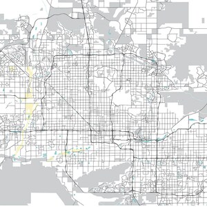 Modern City Map of Phoenix, AZ: Arcadia, Biltmore, ASU, I-10, Loop 101 ...
