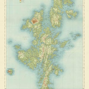Old OS Map of Shetland Islands by Bartholomew, 1901: Lerwick, Ronas ...