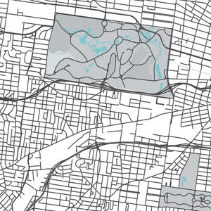 Modern City Map of St. Louis, MO: Gateway Arch, Busch Stadium, Forest ...