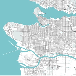 Modern City Map of Vancouver, Canada: Downtown, Stanley Park, Granville ...